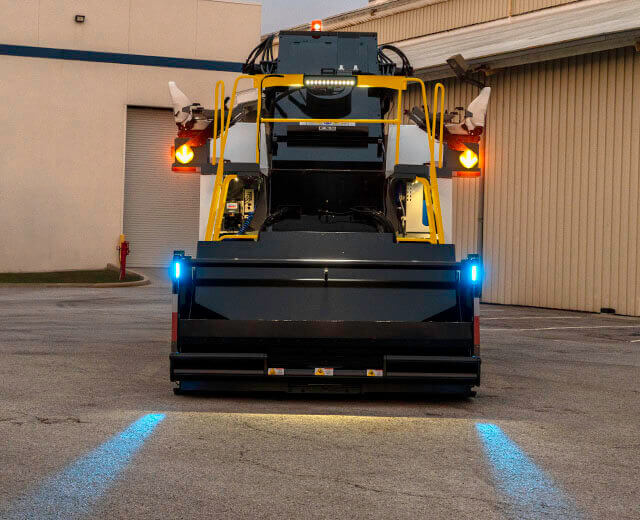 The SB-3000 MTV stores and transfers hot-mixed asphalt material from ...